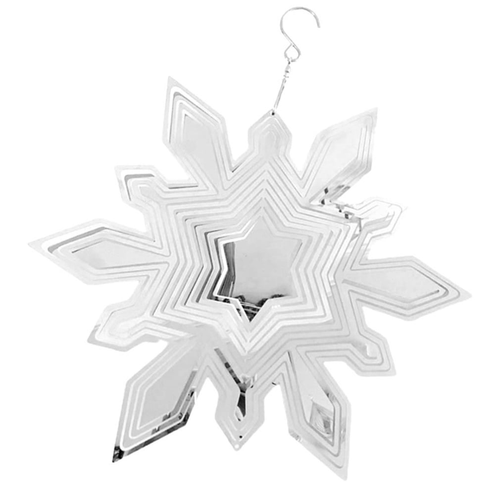 Metal Dynamic Wind Spinners Snowflakes Shaped Outdoor Wind Catchers ...
