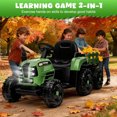 24V 2 in 1 Ride on Tractor Toys, Battery Powered Ride on Tractor with ...