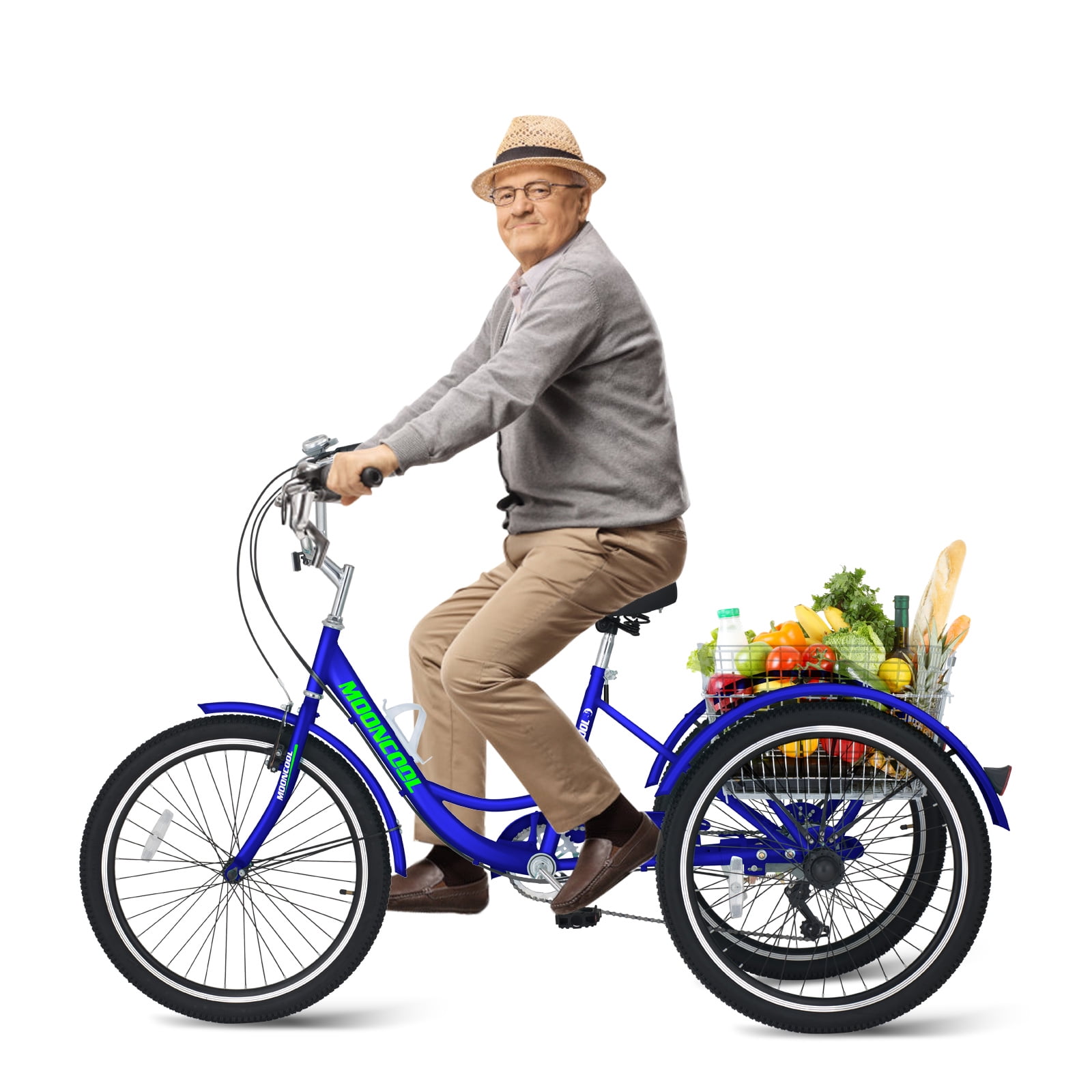 MOONCOOL Adult Tricycles, 3 Wheel 7 Speed Trikes, 20/24/26 inch Adult ...