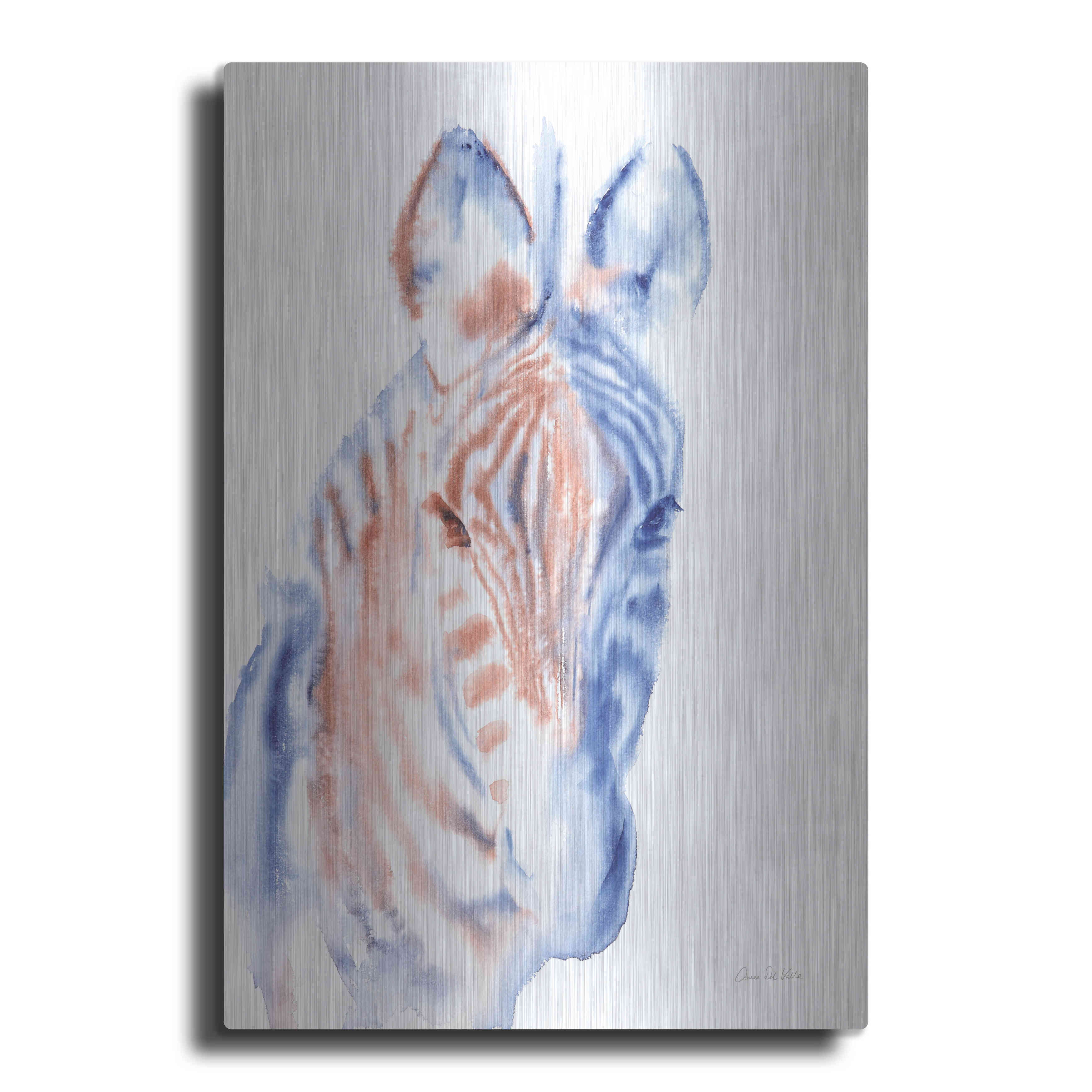 Luxe Metal Art 'Copper And Blue Zebra' by Alan Majchrowicz, Metal Wall ...