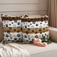 Brown Paw Print Outdoor Pillow Covers 24"x24" Set of 2,Waterproof Throw ...