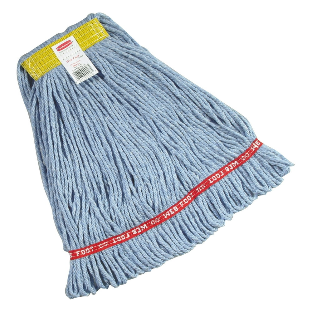Rubbermaid Commercial Cotton/Synthetic Web Foot Wet Mops, Small, Blue ...