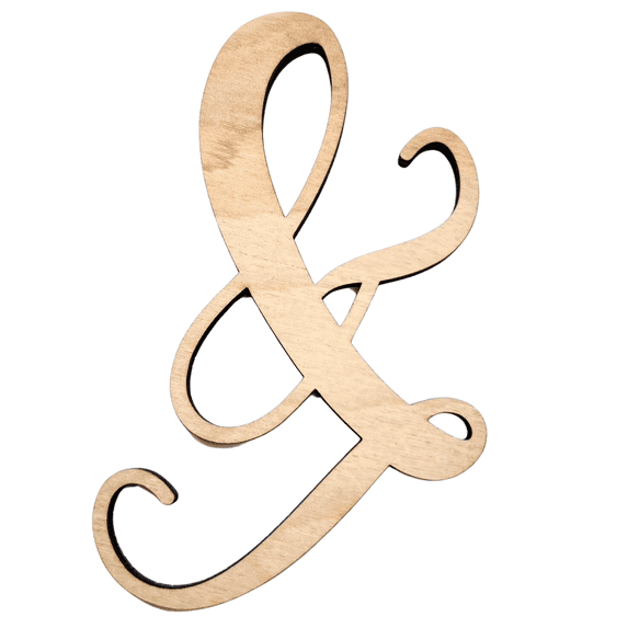 2" Tall BIRCH Wood Letter & "and sign" ampersand sign| 1/4" Thick ...
