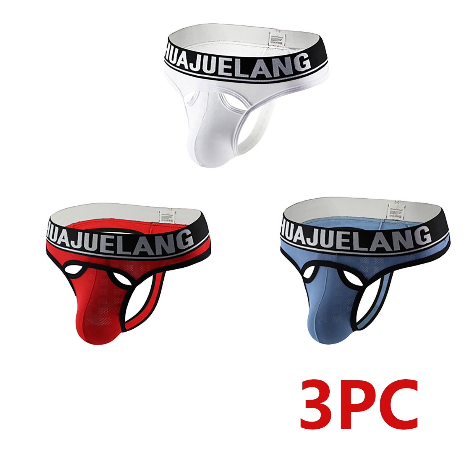 Mens T-Back Thongs Sexy Low Rise G-String Hollow Briefs Nylon Bulge ...