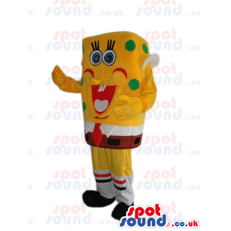 Sponge Bob Square Pants Cartoon Plush SPOTSOUND Mascot With Green Dots ...