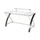 Realspace® Axley 55"W Glass Computer Desk, Cherry/Silver - Walmart.com