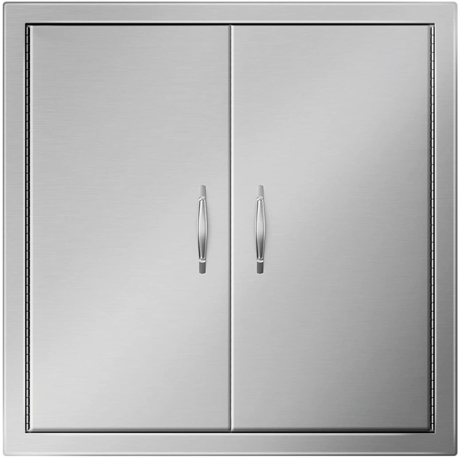 VEVOR BBQ Access Door 24W x 24H Inch, Grill Door Double Door Brushed ...