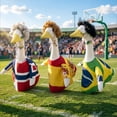 3PCS Patriotic Flag Themed Garden Goose Outfit Set with Wig and Flag ...