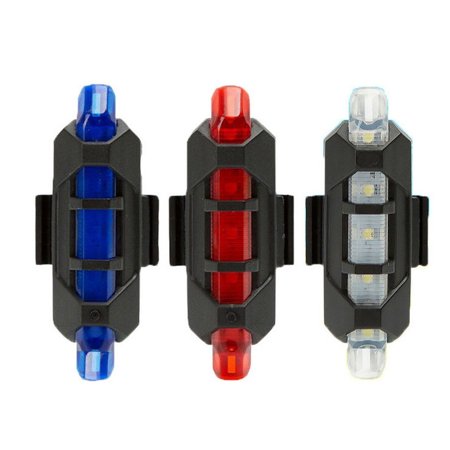 New Rear Safety Bicycle Cycling Tail USB Rechargeable Red Warning Light ...