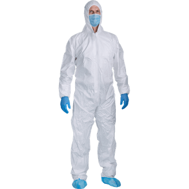 DuPont-TY122S Disposable Elastic Bootie and Hood Tyvek Coverall Suit ...