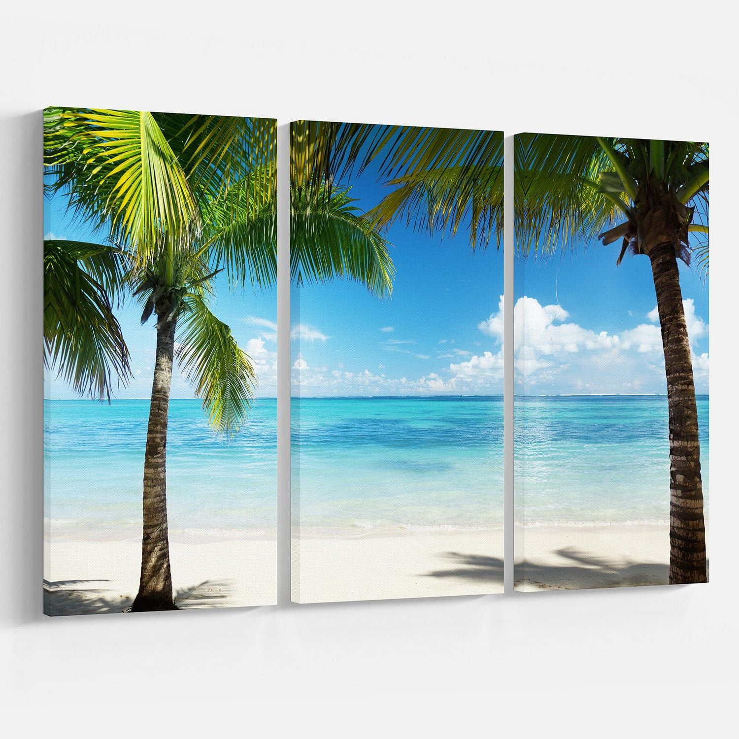 Click here for Designart Palm Trees And Sea Canvas Wall Art 36in... prices
