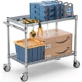 2 Tier Utility Tool Cart with Wheels, 900LBS Capacity Heavy Duty ...
