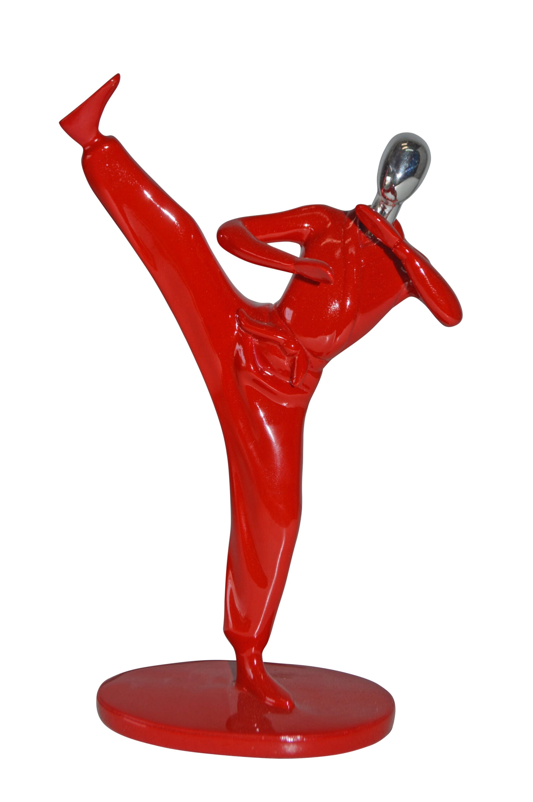 Karate, Krav Maga Front Kick, Red Chrome, Resin Statue - Size: 3" x 7 ...