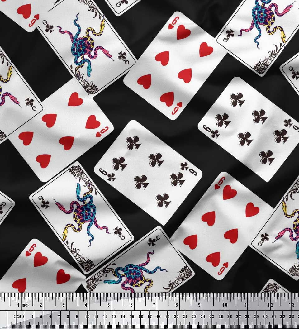 Soimoi Cotton Poplin Fabric Indoor Game Poker Card Sports Print Fabric ...