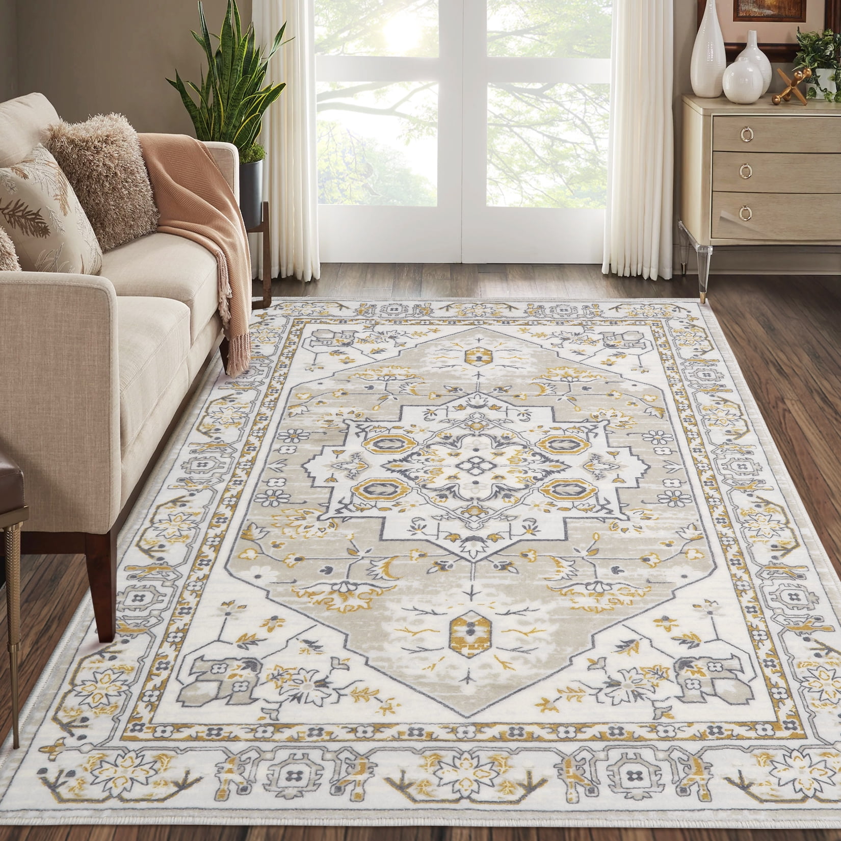 Tzou Vintage Area Rug 9x12 Persian Mat Indoor Home Decor Low Pile ...