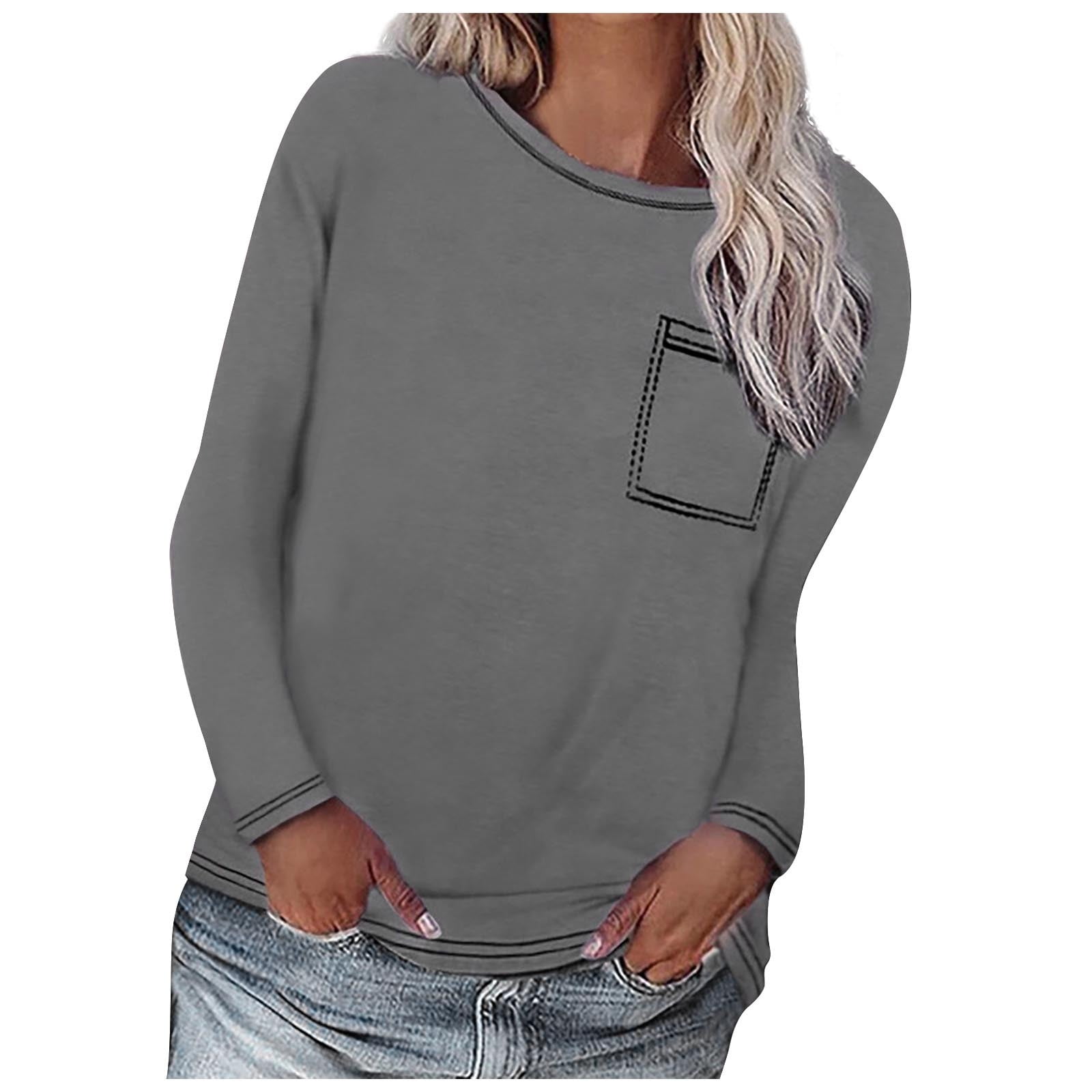 Click here for Aherbiu Plus Size Tops For Women Long Sleeve Crewn... prices