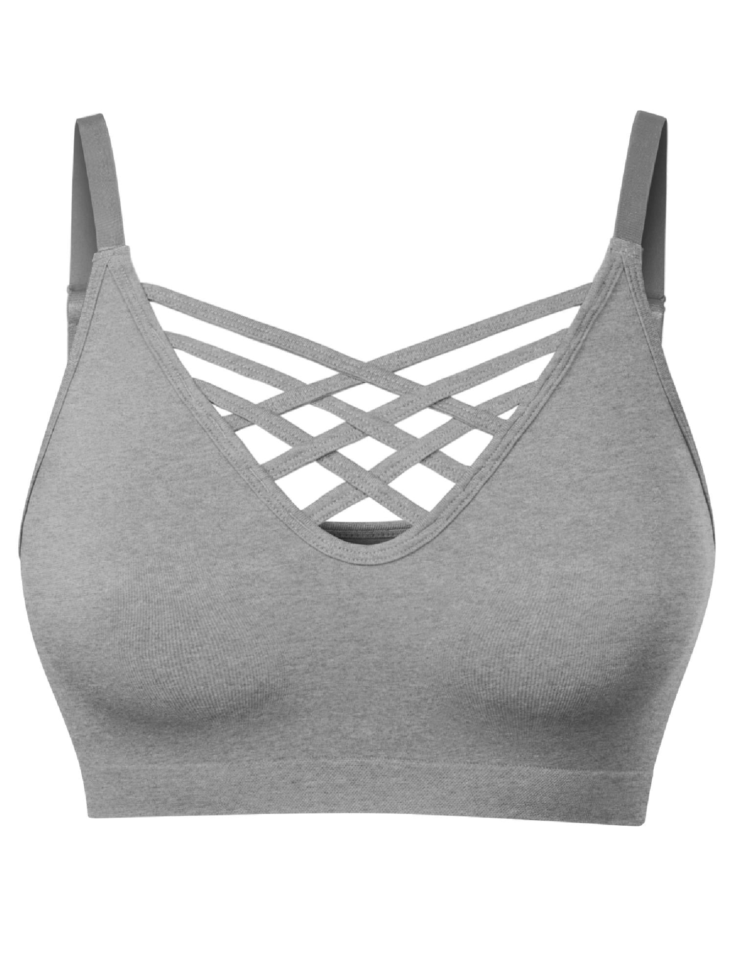 Made by Olivia Women's Front Triple Crisscross Seamless Removable Pad ...