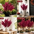 Lifelike Artificial Leaves 6pcs Hot Pink Faux Potted Plant for Indoor ...