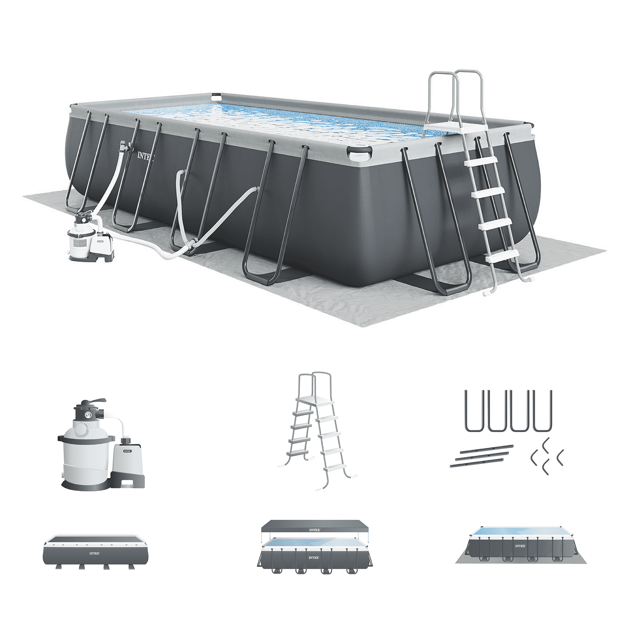 Intex Ultra XTR 18x52 Rectangular Above Ground Pool Set with Filter ...