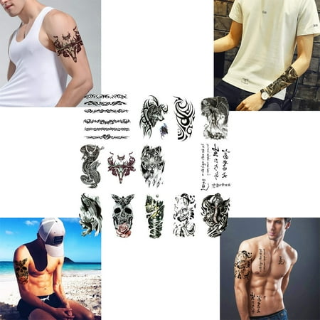 Stickers Body|Arm|Shoulder Fake Chest Tattoos Sleeves 14 Sheets ...