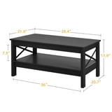 DWVO Living Room Coffee Table with Storage Shelf, Classic 39 inch ...
