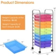 FETON Storage Cart W/10 Drawers,Rolling Wheels Semi-Transparent ...