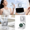 Portable Fan With Makeup Mirror Handheld Neck Hanging Foldable Cooling ...