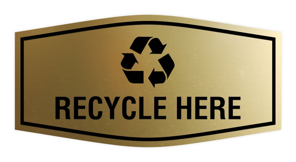 Fancy Recycle Here Sign (Brushed Gold) - Small - Walmart.com