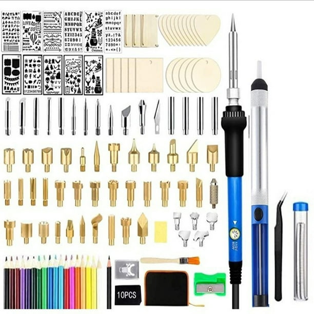 "130PCs Pyrography Kit, 60W Wood Pyrography Kit Temperature Adjustable ...
