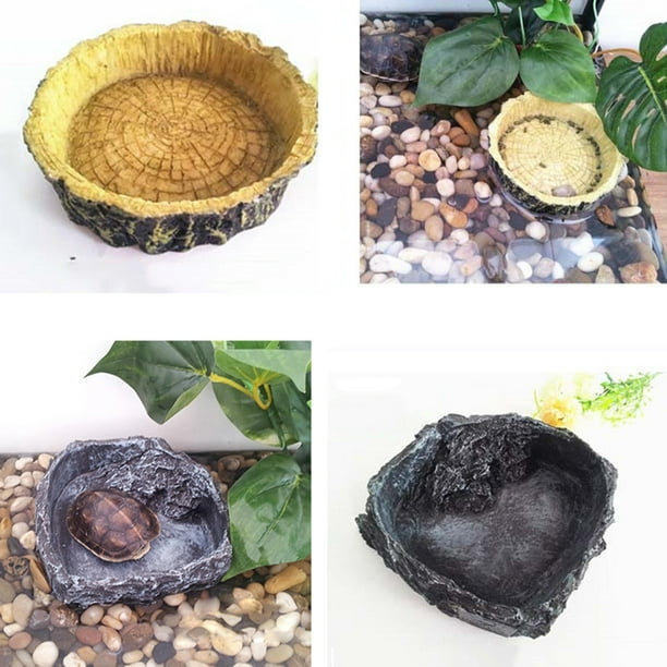 Flmtop Aquarium Reptile Turtle Basking Feeding Bowl Platform Floating ...