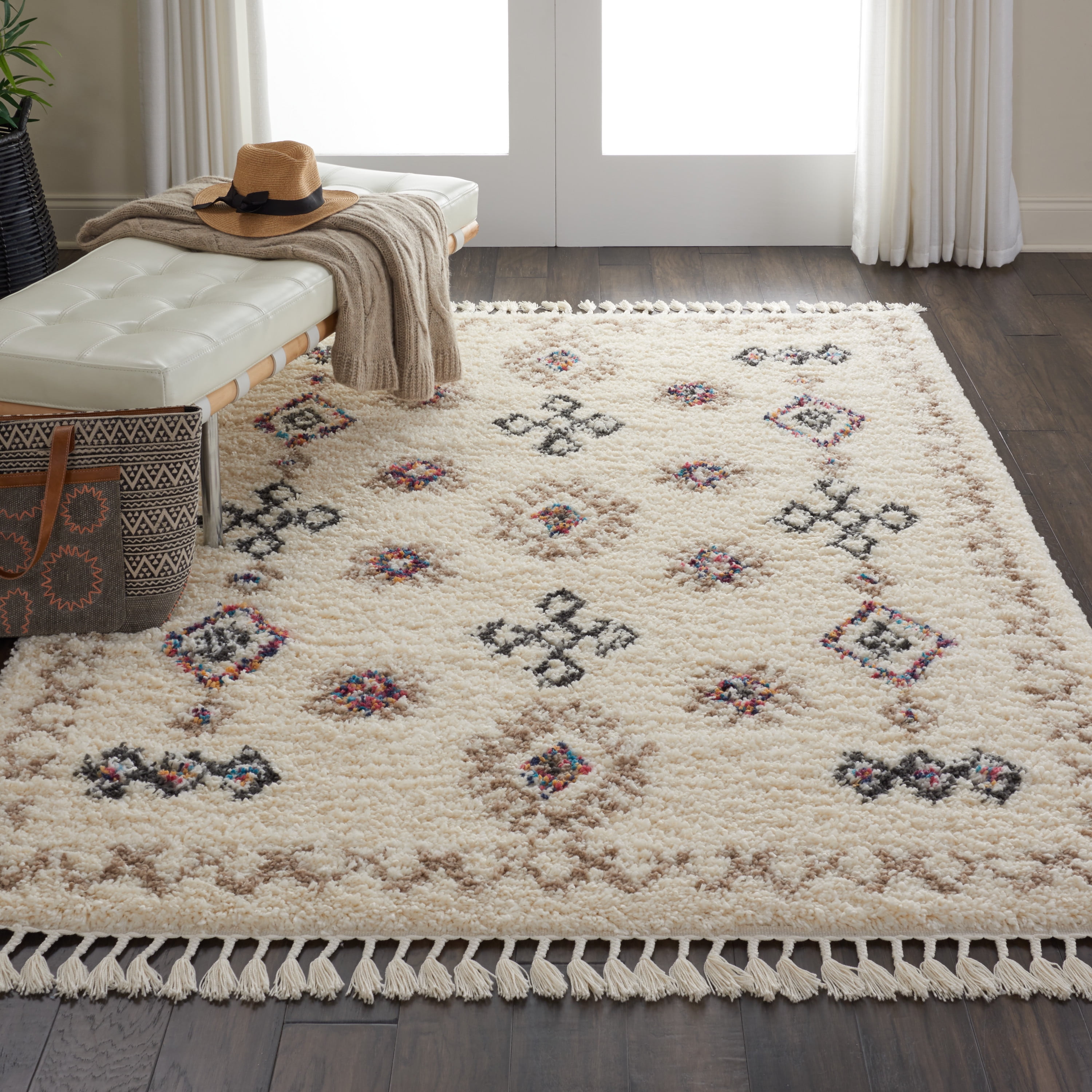 Nourison Nordic Shag Scandinavian Tribal Ivory Area Rug - Walmart.com