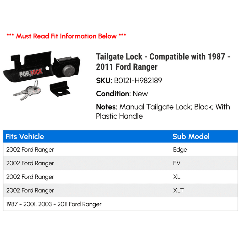 1996 Ford Ranger Tailgate Parts Ford All New Ranger | Wiltshire