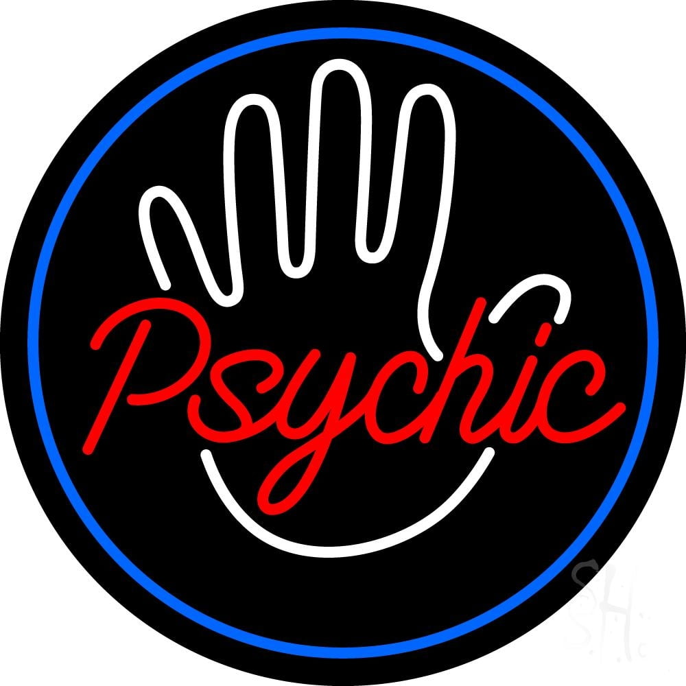 Red Psychic With Border LED Neon Sign 26" Tall x 26" Wide - inches ...