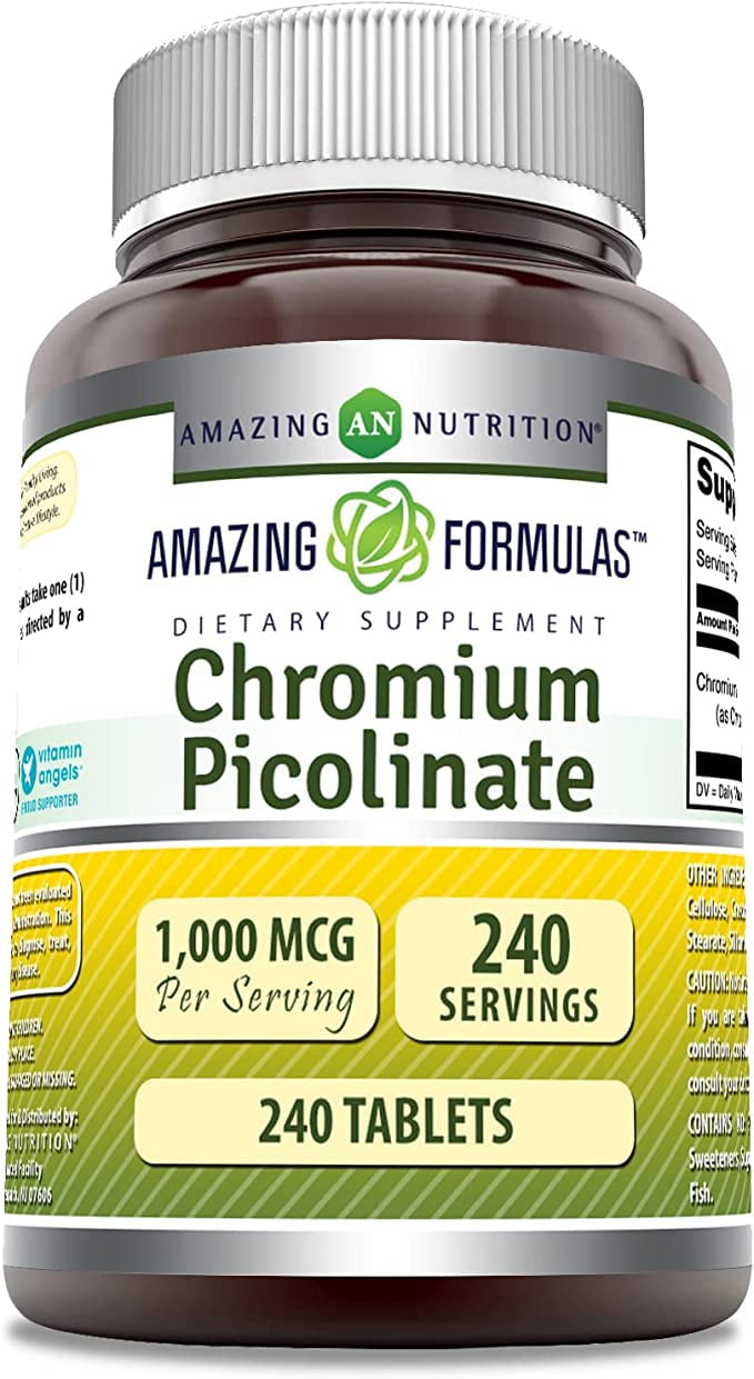 Amazing Formulas Chromium Picolinate 1000mcg 240 Tablets Supplement ...