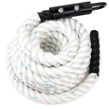 Crown Sporting Goods White Poly Dac Gym Climbing Rope, Knotless, 3 ...