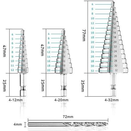 Stepped Drill Bit, Drill Bit Metal Drill Bit Stage Drill Hss Steel ...