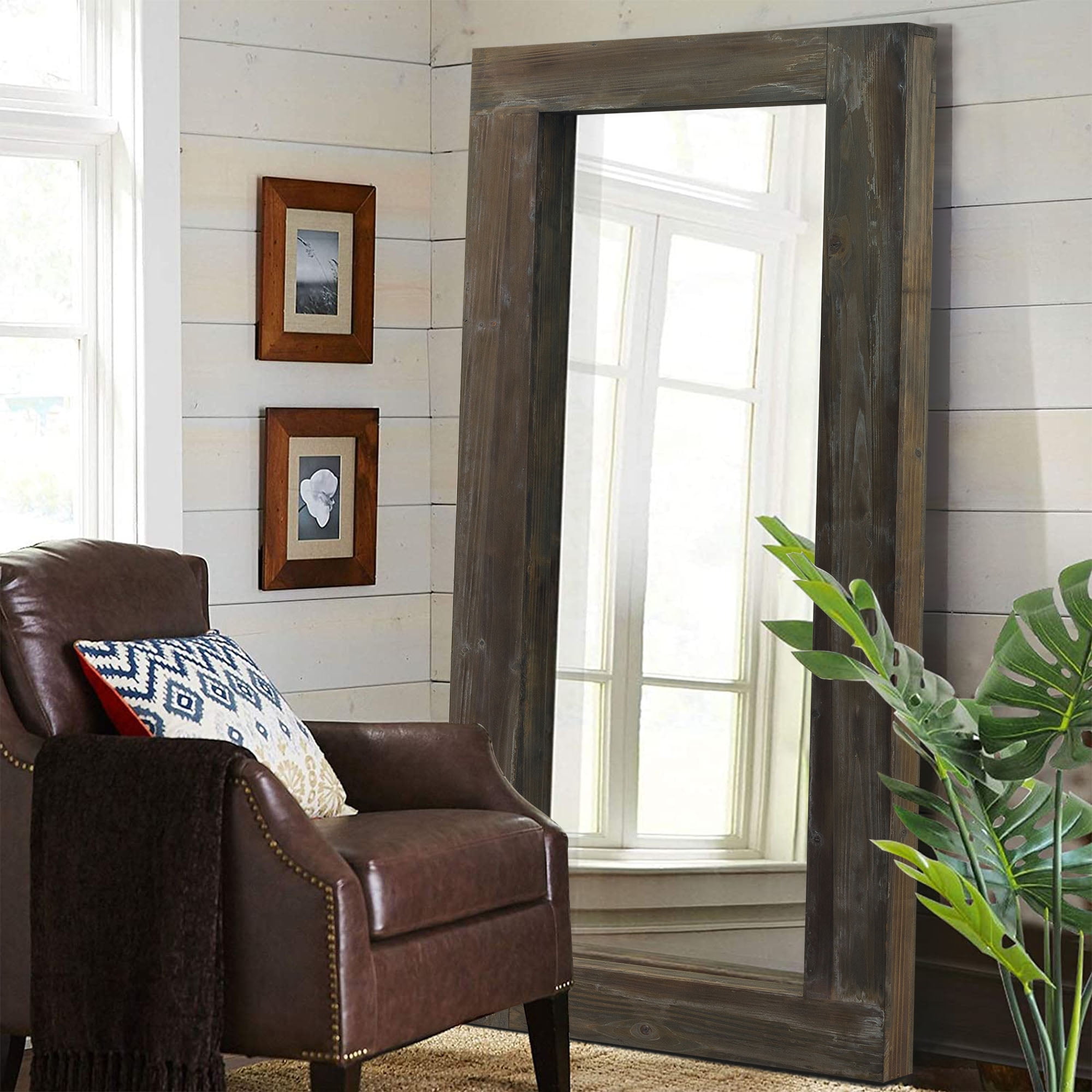 Buy Solid Wood Wide Edge Hollow Full-length Mirror Body Mirrors 71*32 ...