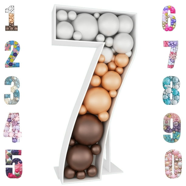 Mosaic Numbers for Balloons 4ft - Marquee Numbers Pre-Cut Light Up 4 ...