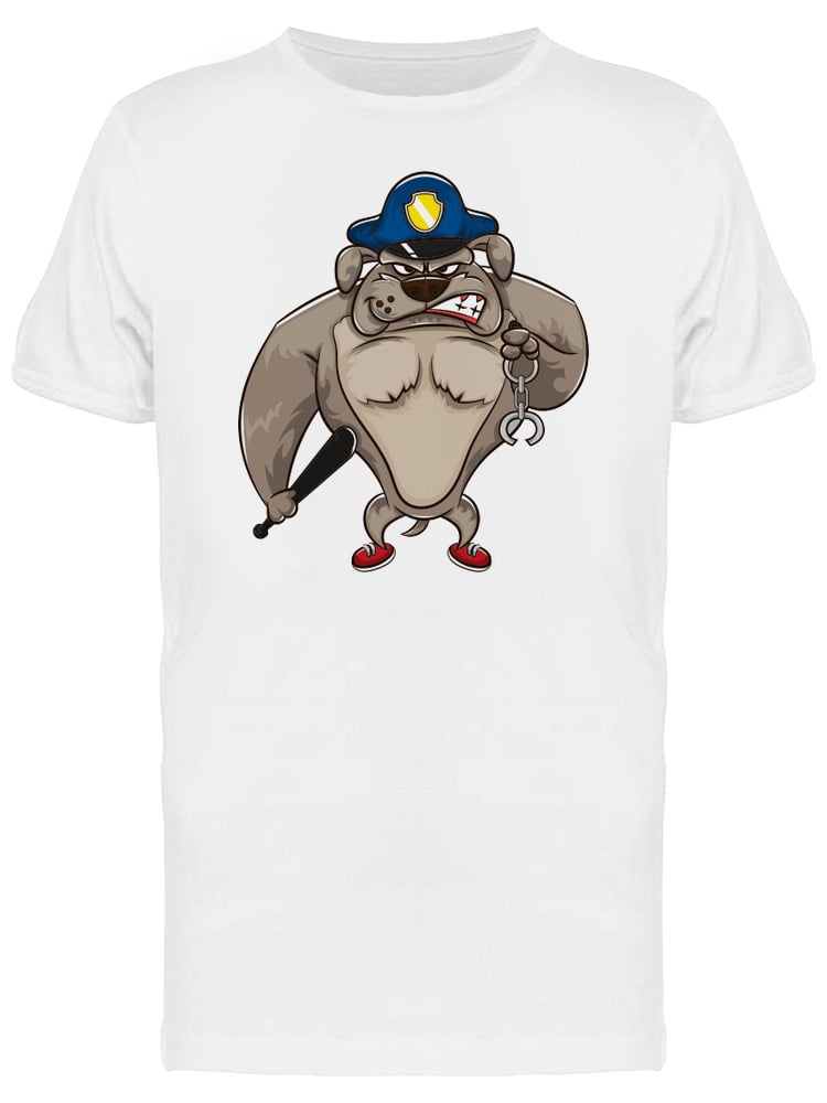 Angry Police Dog Cartoon Tee Men's -Image by Shutterstock - Walmart.com