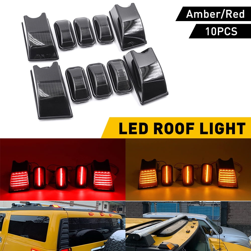 For 2003-2009 Hummer H2 LED Roof Cab Side Marker Lamps Smoked Running ...