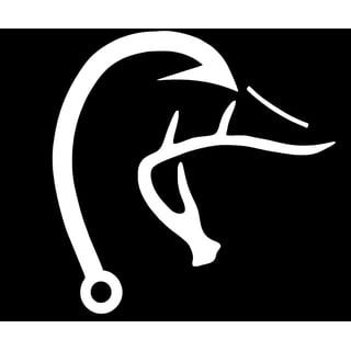 Fish Hook And Antler Heart Decal