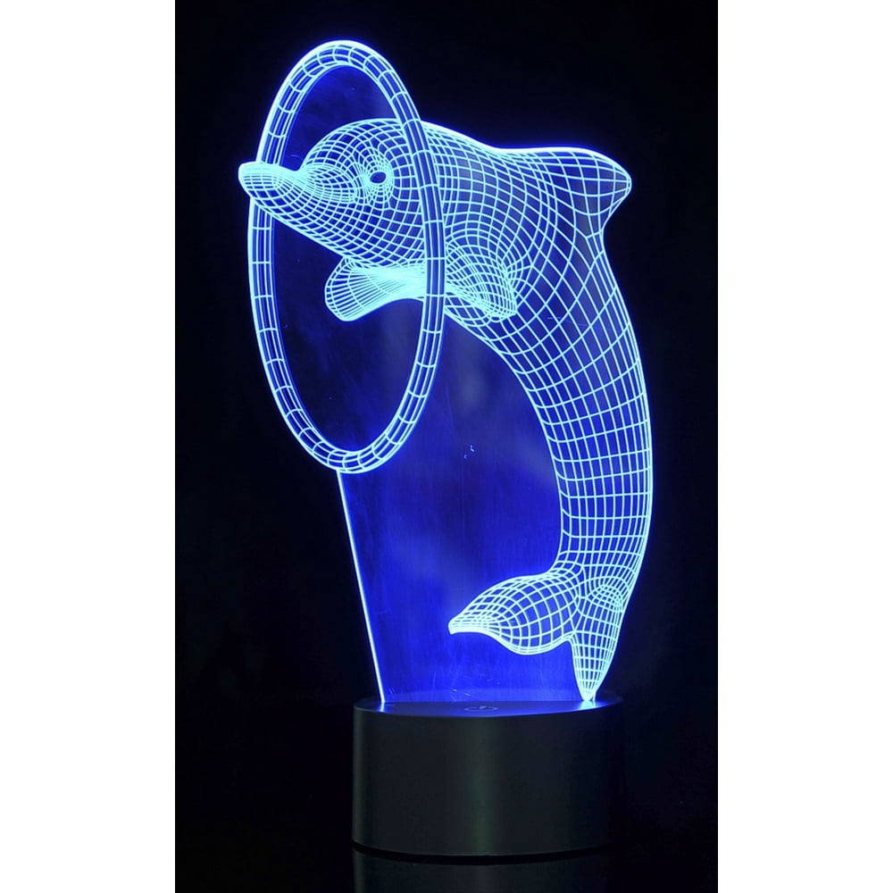 Board No More! 3D Dolphin Laser Cut Precision LED Lights - Walmart.com ...
