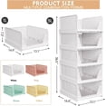 8 Pack Stackable Closet Storage Basket - Stackable Storage Bins ...