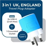 OREI Power Adaptor for USA to UK, Ireland, Dubai & International ...