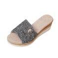 Crunowin Women's Wedge Sandals, Round Front Open Toe Summer Style ...