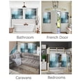 Abstract Teal Grey Color Block Short Blackout Curtains 24 Inch Long ...