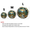 3D Wooden Circular Puzzle - Green Forest Sunset Scene, Family Game ...