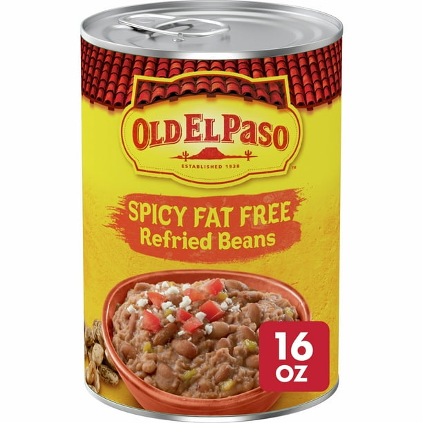 Old El Paso Spicy Fat Free Refried Beans, 16 Ounce Can - Walmart.com