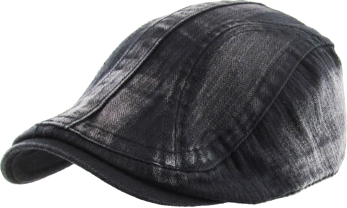 Solid Washed Gatsby Cap Mens Denim Hat Golf Driving Summer Cabbie ...