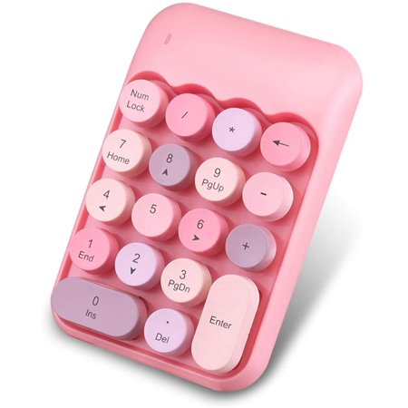 Onlywe 2.4G Wireless Number Pad,Portable Cute 18-Round Key Keypad ...